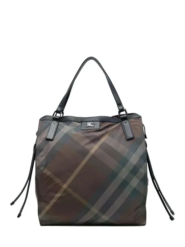 Burberry Supernova Check Nylon Buckleigh Tote - Brown