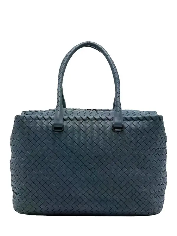 Bottega Veneta Nappa Intrecciato Brick Tote Bag - Blue