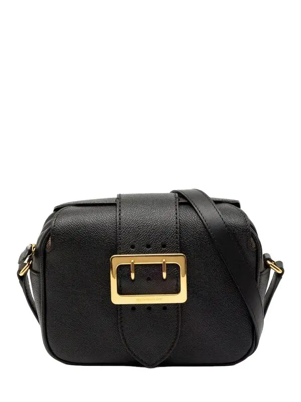 Burberry Soft Grained Calfskin Buckle Crossbody Bag - Black