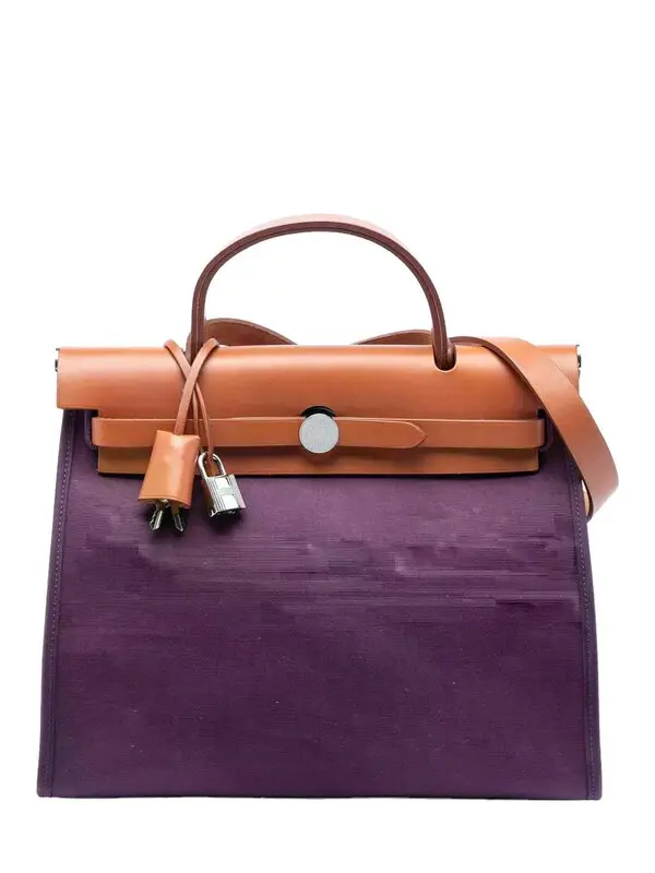 Hermès 2011 Toile Herbag Zip 31 Satchel - Purple