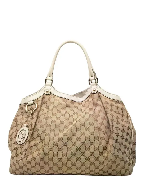 Gucci Large Gg Canvas Sukey Tote - Brown