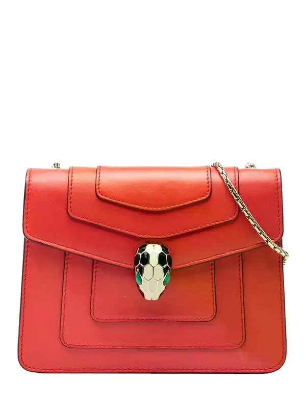 BVLGARI Serpenti Forever Chain Crossbody Bag - Red