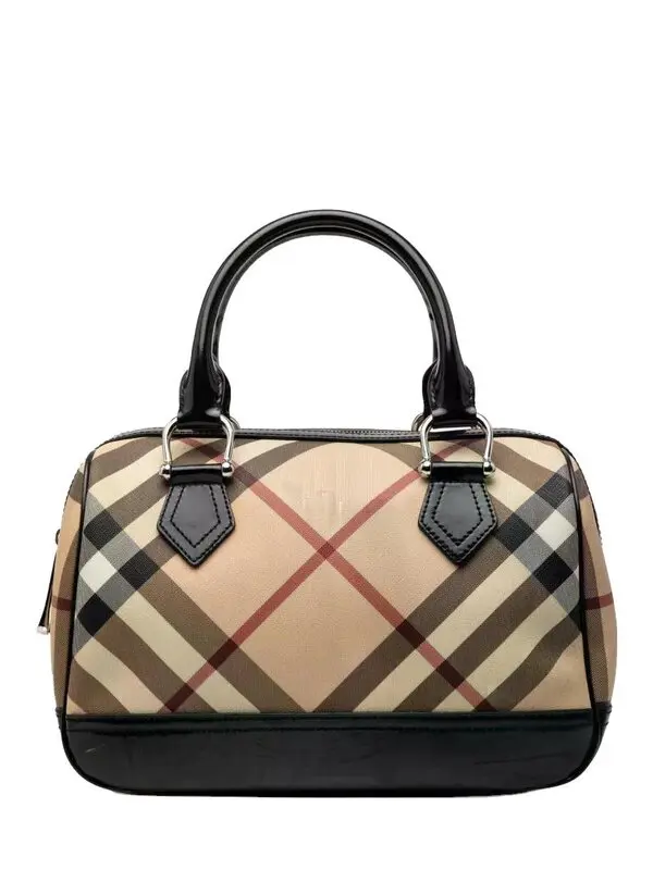 Burberry Supernova Check Boston Bag - Brown
