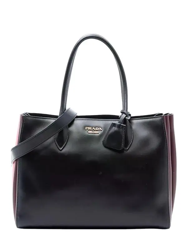 Prada City Calf Bibliotheque Satchel - Black