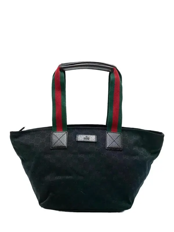 Gucci Gg Canvas Web Tote Bag - Blue