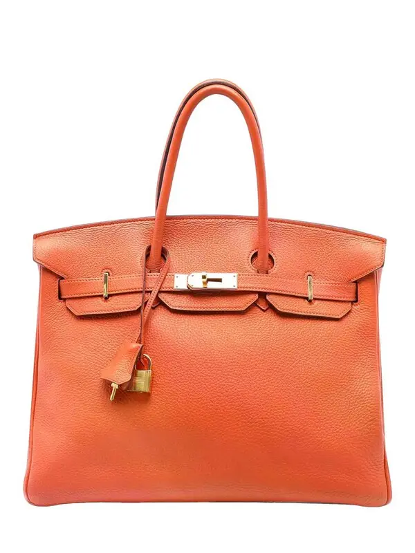Hermès 2010 Clemence Birkin Retourne 35 Handbag - Orange