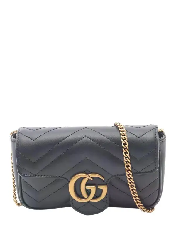Gucci Mini Gg Marmont Matelassé Leather Flap Crossbody Bag - Black