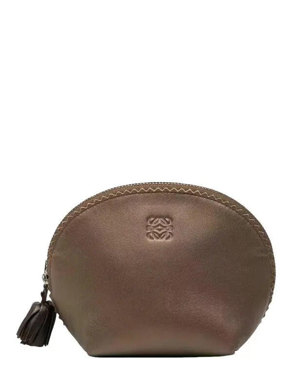 Loewe 2011 Leather Anagram Pouch - Brown