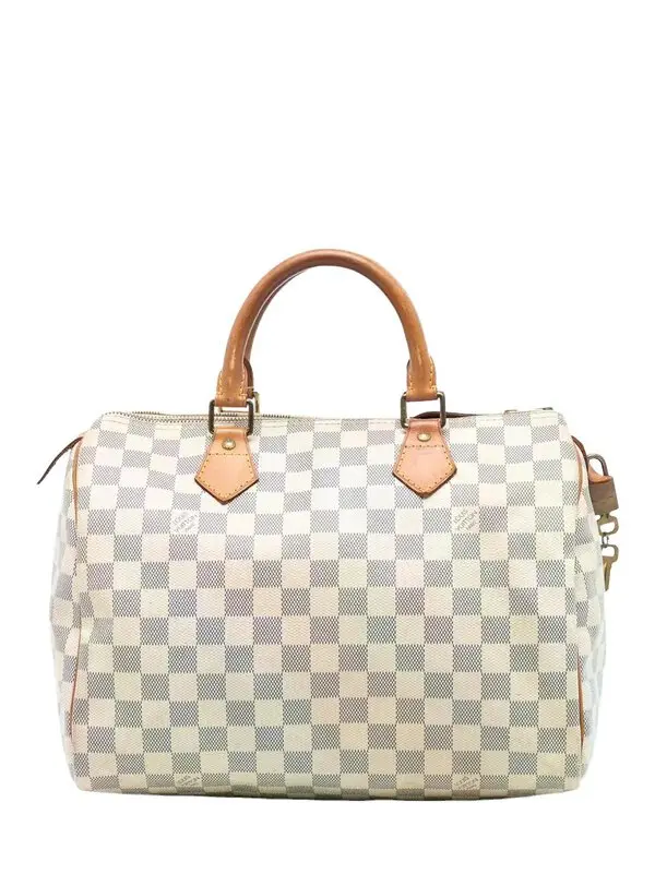 LOUIS VUITTON 2012 Damier Azur Speedy 30 Boston Bag - White