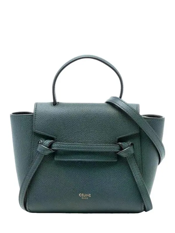 Celine 2020 Pico Grained Calfskin Belt Bag Satchel - Green