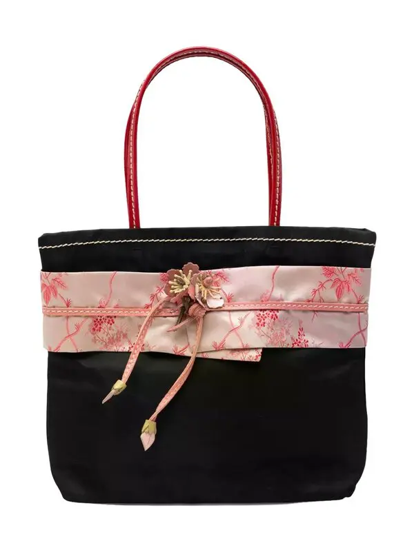 Prada Tessuto Kimono Obi Handbag - Black