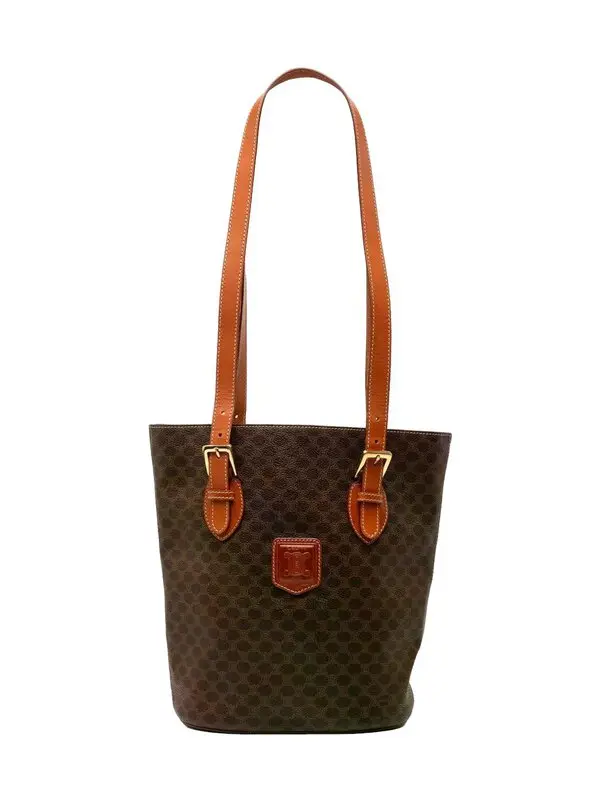 Celine 20th Century Macadam Coated Canvas Tote Bag - Brown
