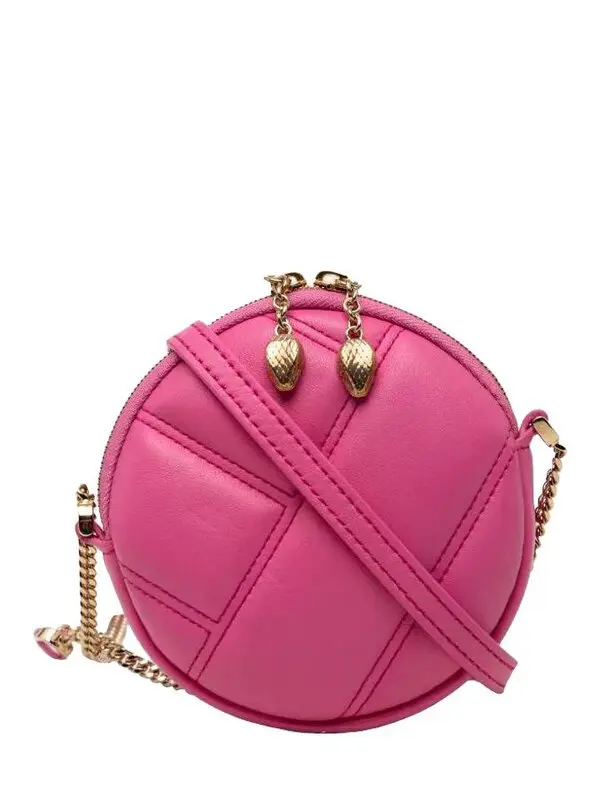 BVLGARI 2000-2025 Serpenti Cabochon Round Crossbody Bag - Pink