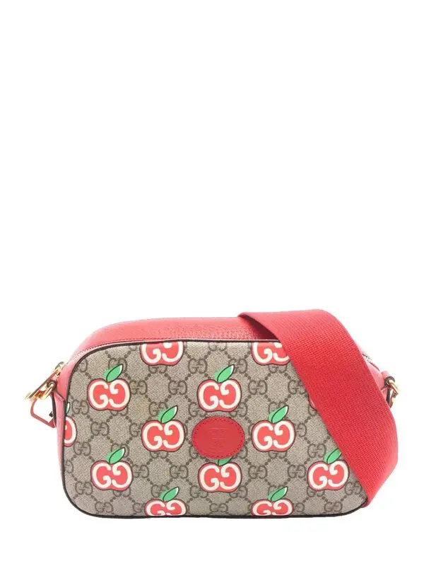 Gucci Gg Supreme Apple Crossbody Bag - Brown