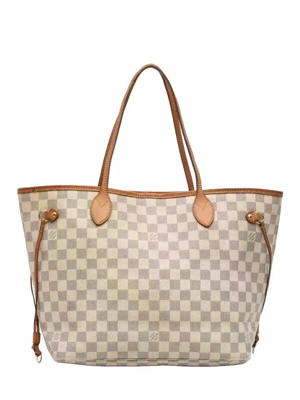 LOUIS VUITTON 2012 Damier Azur Neverfull Mm Tote Bag - White