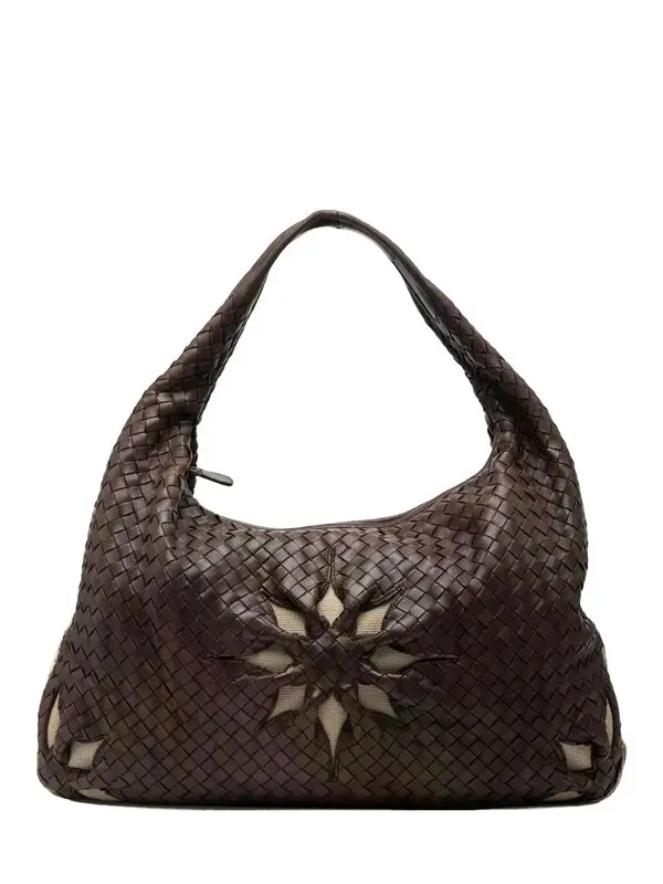 Bottega Veneta Floral Cutout Intrecciato Veneta Hobo Bag - Brown
