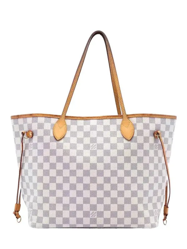 LOUIS VUITTON 2014 Damier Azur Neverfull Mm Tote Bag - White