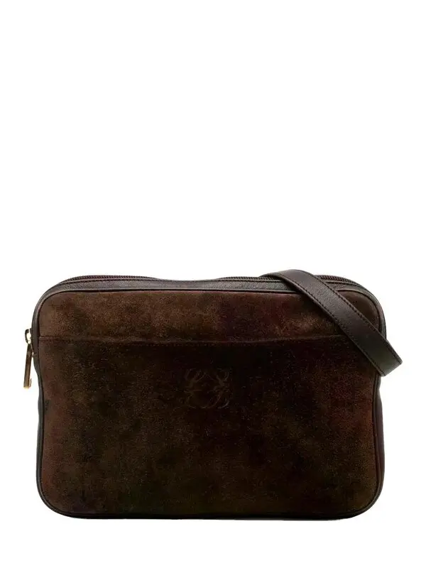 Loewe Anagram Suede Crossbody Bag - Brown