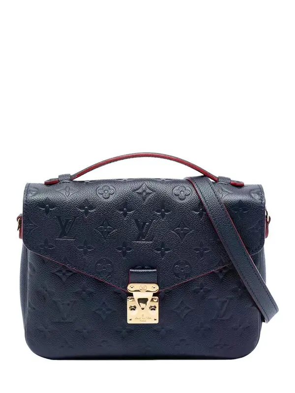 LOUIS VUITTON Monogram Empreinte Pochette Metis Satchel - Blue