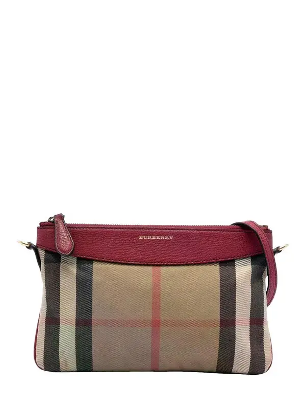 Burberry House Check Canvas Derby Peyton Crossbody Bag - Brown