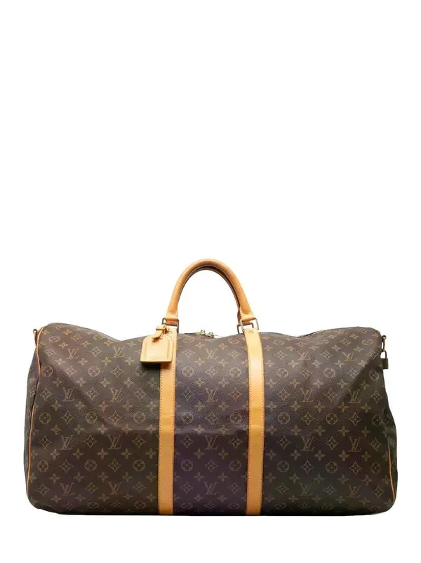 LOUIS VUITTON 2003 Monogram Keepall Bandouliere 60 Travel Bag - Brown
