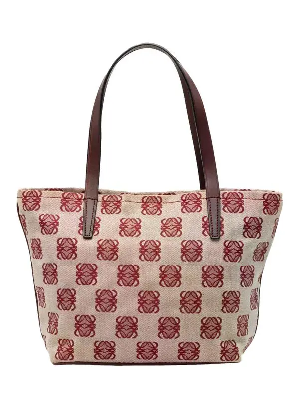Loewe 2009 Anagram Canvas Tote Bag - Red