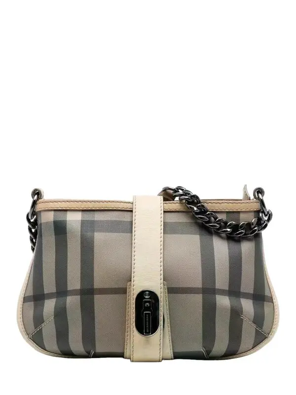 Burberry 2000-2017 Smoked Check Coated Canvas Crossbody Bag - Brown
