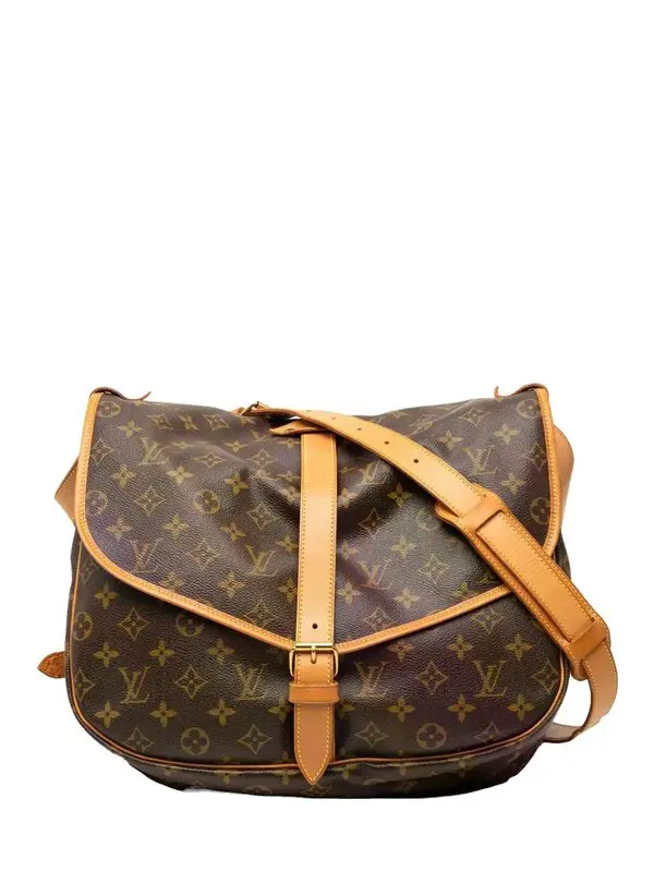 LOUIS VUITTON 1996 Monogram Saumur 35 Crossbody Bag - Brown