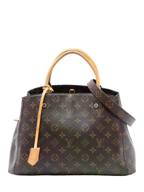 LOUIS VUITTON 2015 Monogram Montaigne Mm Satchel - Brown