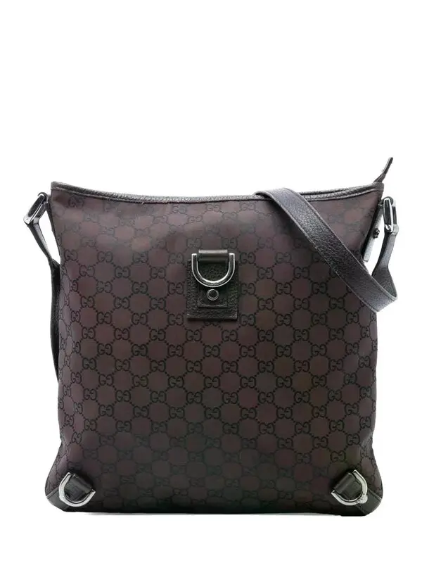 Gucci Gg Nylon Abbey D Ring Crossbody Bag - Brown