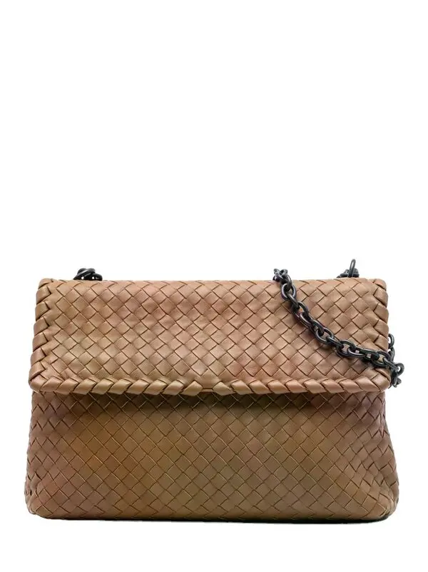 Bottega Veneta Medium Nappa Intrecciato Olimpia Shoulder Bag - Brown