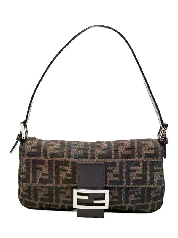 Fendi 2000-2010 Zucca Canvas Baguette Shoulder Bag - Brown