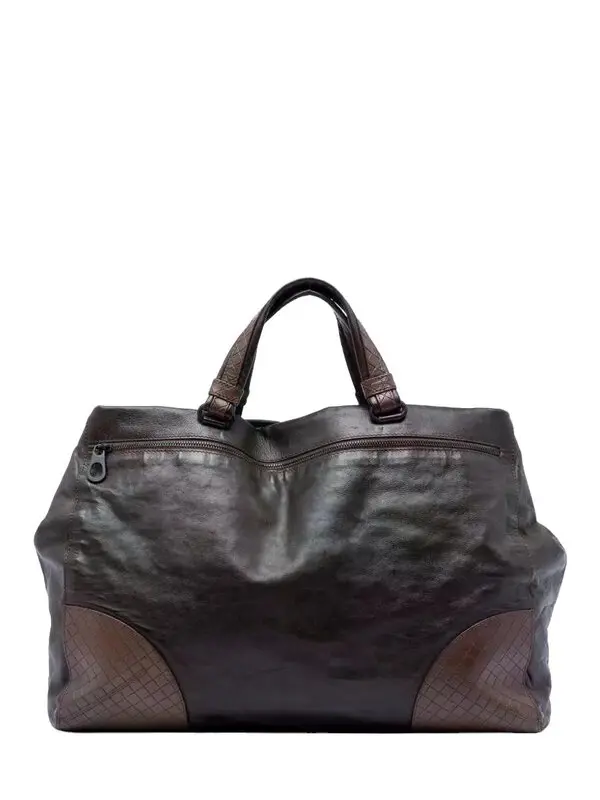 Bottega Veneta Intrecciomirage Trimmed Nappa Tote Bag - Brown