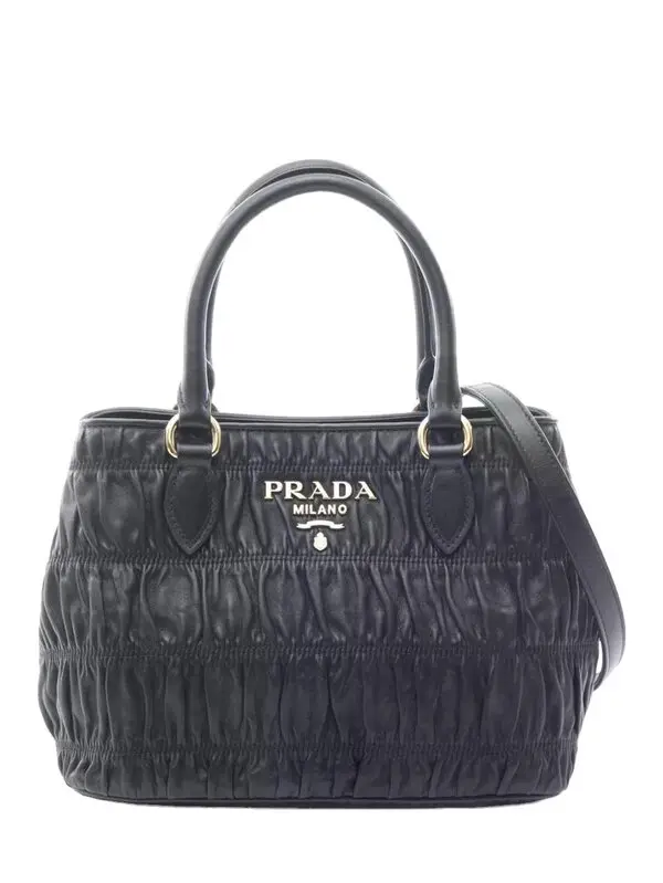 Prada Nappa Gaufre Satchel - Black