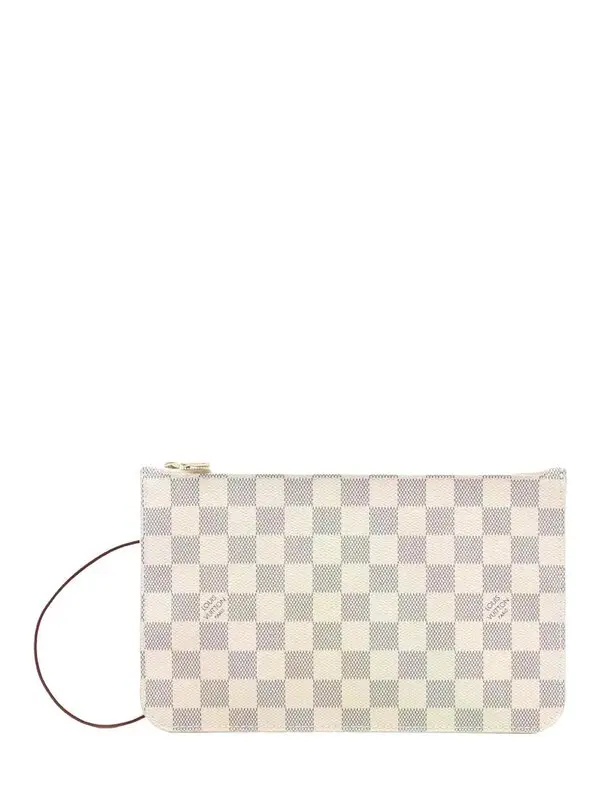 LOUIS VUITTON 2019 Damier Azur Neverfull Mm Pouch - White