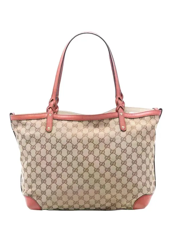 Gucci Medium Gg Canvas Craft Tote Bag - Brown