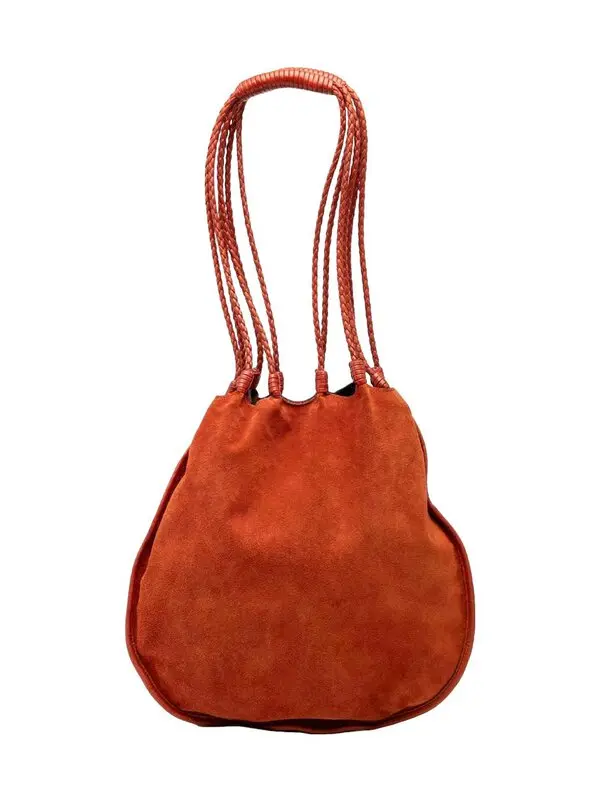 Saint Laurent Suede Braided Hobo Bag - Orange