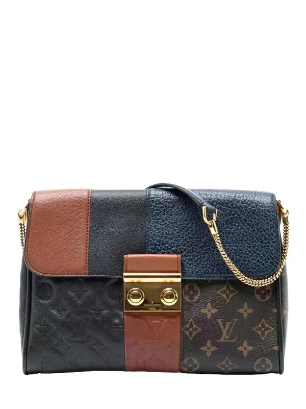 LOUIS VUITTON 2011 Limited Edition Monogram Blocks Pochette Plate Shoulder Bag - Black