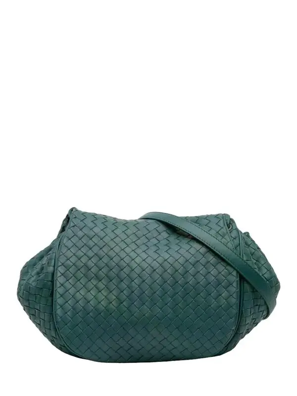 Bottega Veneta 2012-2025 Nappa Intrecciato Flap Crossbody Bag - Green
