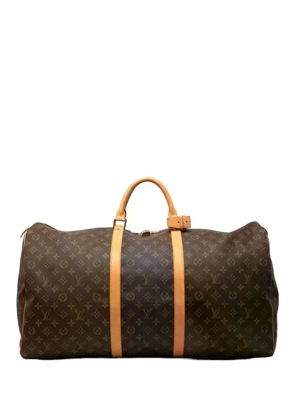 LOUIS VUITTON 2001 Monogram Keepall 60 Travel Bag - Brown