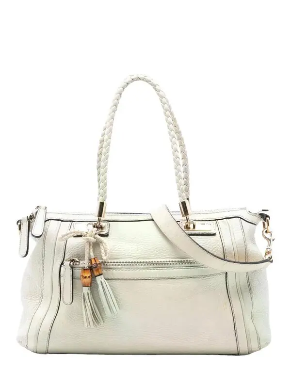Gucci 2016-2026 Pebbled Calfskin Bella Satchel - White