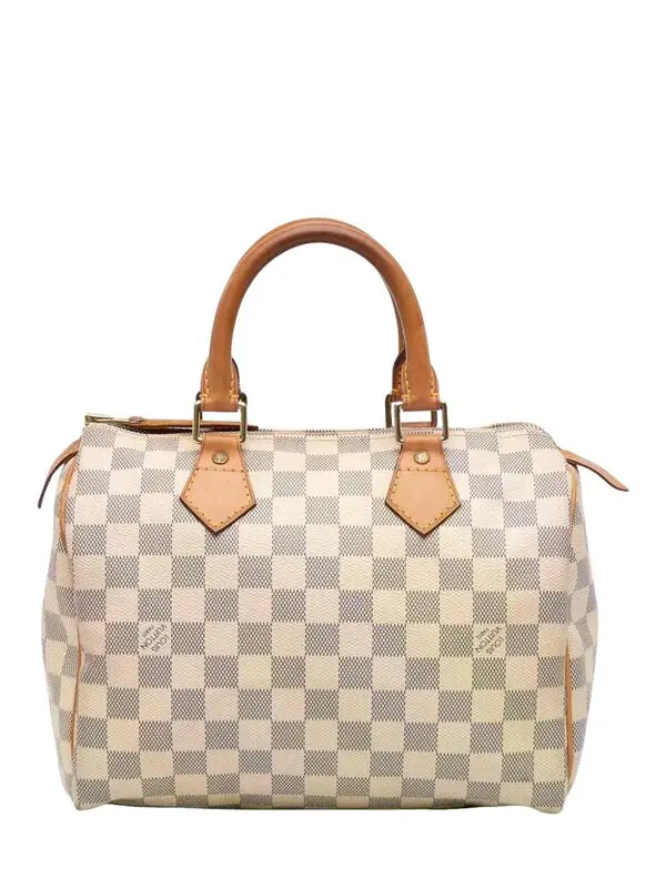 LOUIS VUITTON 2013 Damier Azur Speedy 25 Boston Bag - White