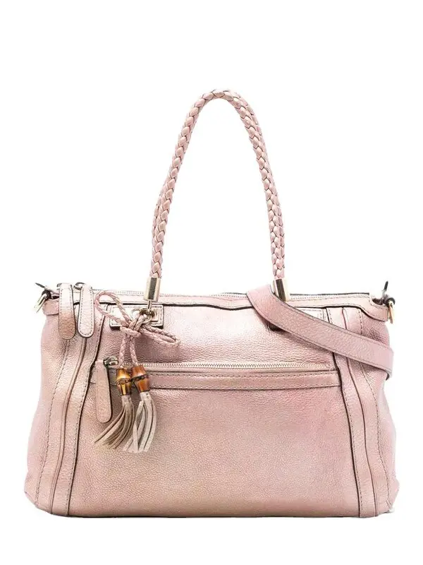 Gucci Metallic Pebbled Calfskin Bella Satchel - Pink