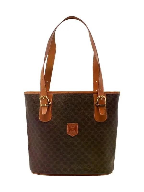 Celine 1998 Macadam Coated Canvas Tote Bag - Brown