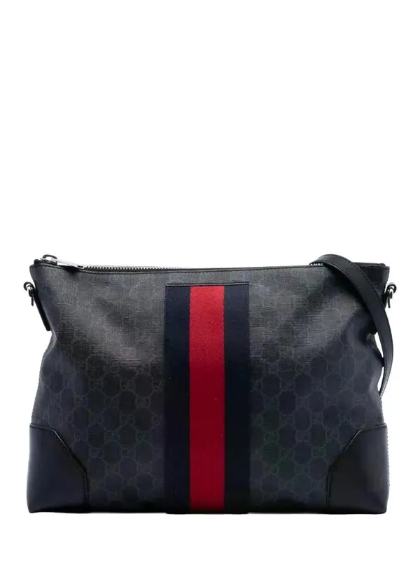 Gucci Gg Supreme Web Crossbody Bag - Black