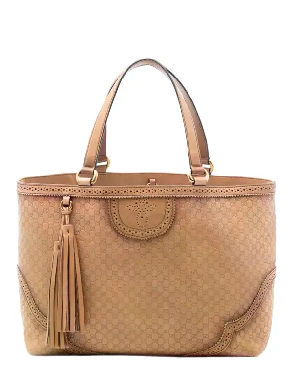 Gucci Microssima Brogue Duilio Tote Bag - Brown