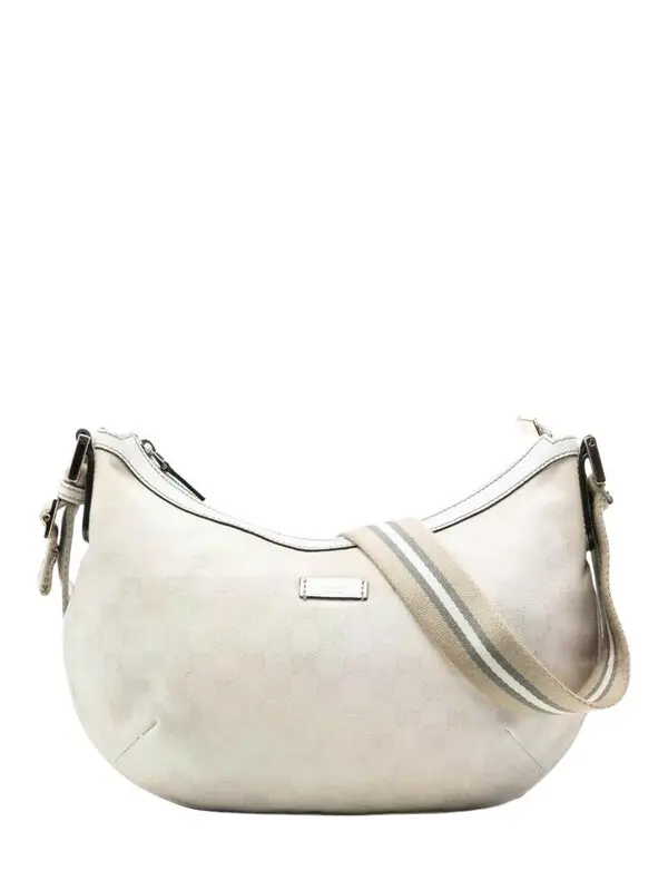 Gucci Gg Canvas Web Crossbody Bag - White