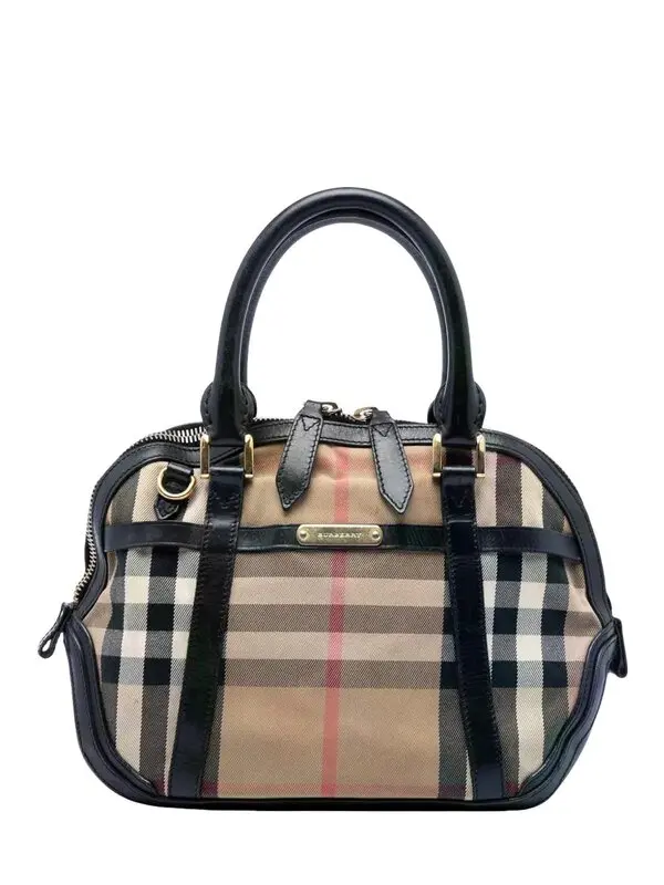Burberry Small House Check Bridle Orchard Satchel - Brown