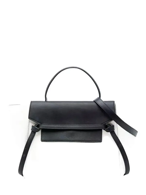 Celine 2015 Mini Bicolor Grained Calfskin Belt Bag - Black
