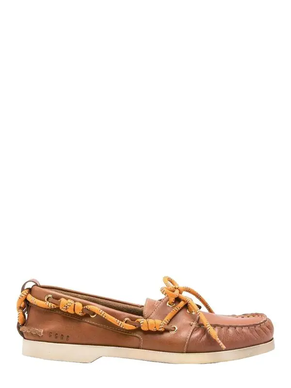 GOLDEN GOOSE Lace-up Leather Loafers - Brown